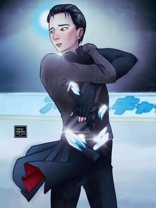 I'm drawing the 3 main characters from YOI. Here's #2, Yuuri Katsuki performing On Love: Eros ...