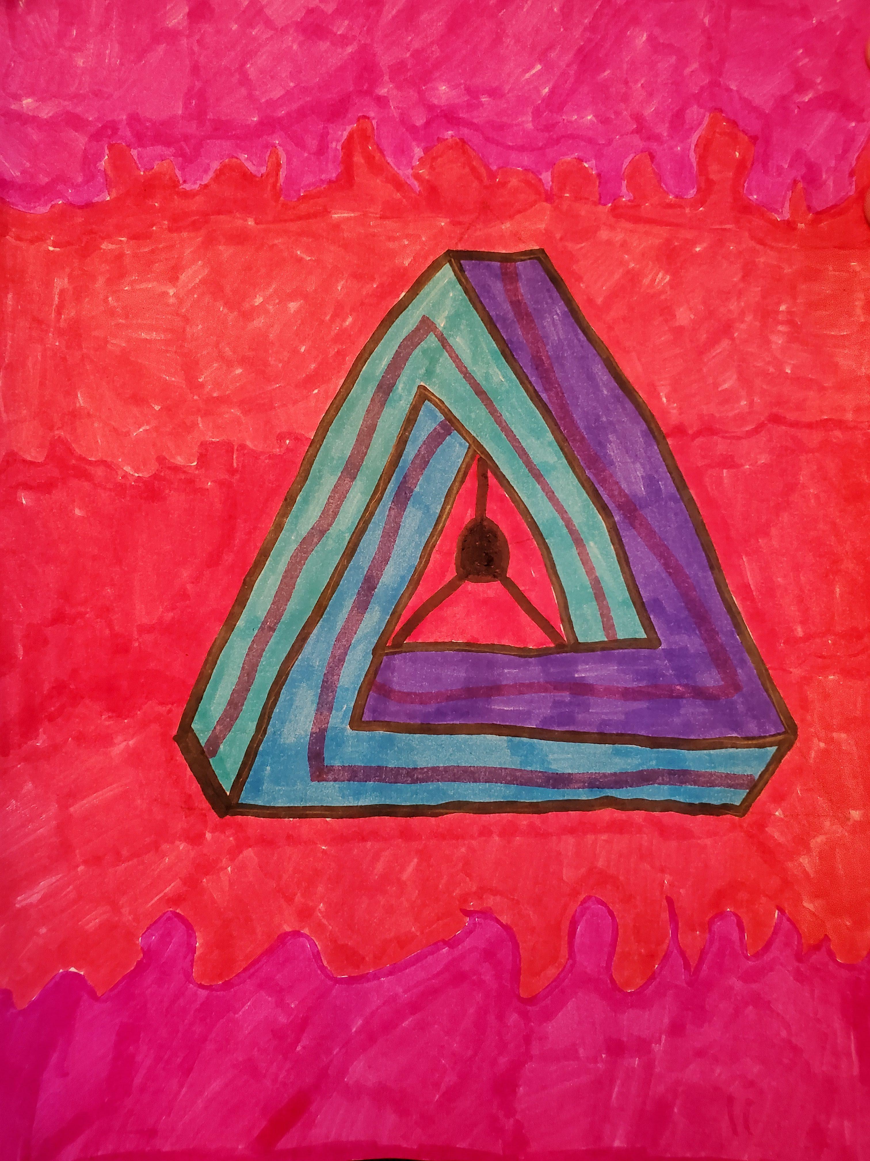 Impossible Triangle, me, Marker, 2019 | Scrolller
