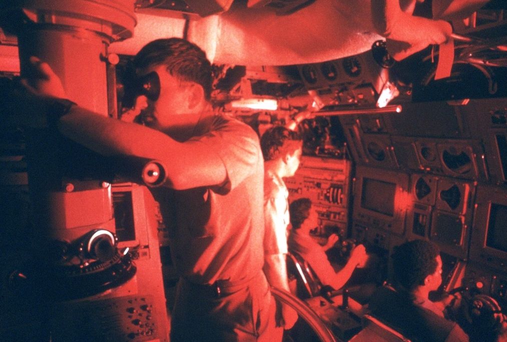 In the control room of a Los Angeles Class submarine in 1981 | Scrolller