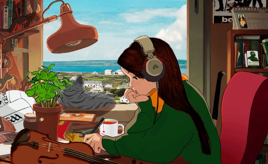 Irish version of LoFi girl made using GIMP | Scrolller