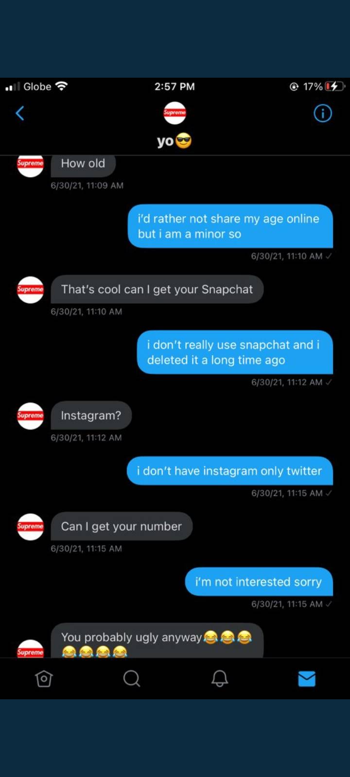 (It isn't mine conversation) | Scrolller