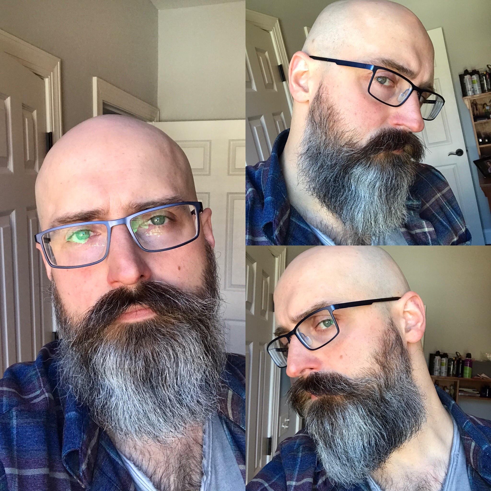 Clean shaved the head this morning. Letting the beard grow out a bit further before trimming and ...