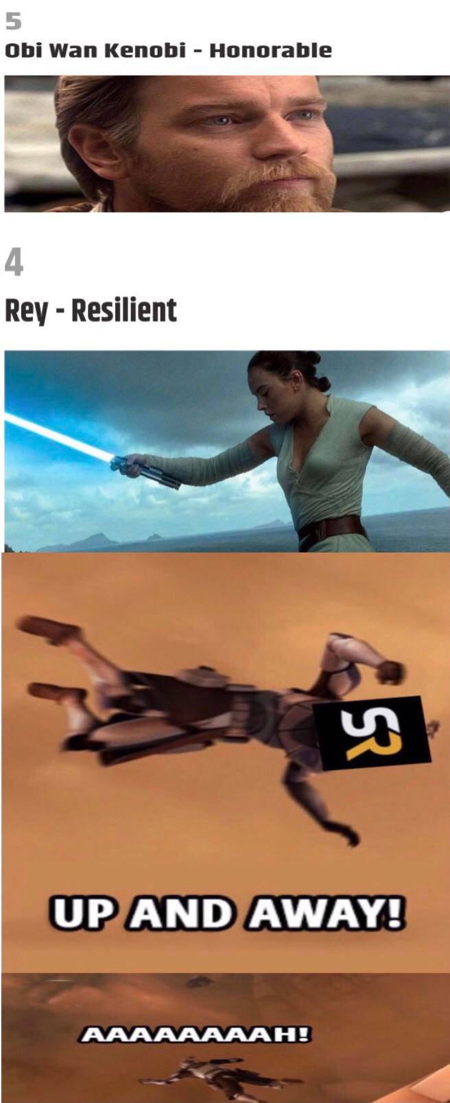 It was on a screenrant list and rey was ranked higher | Scrolller