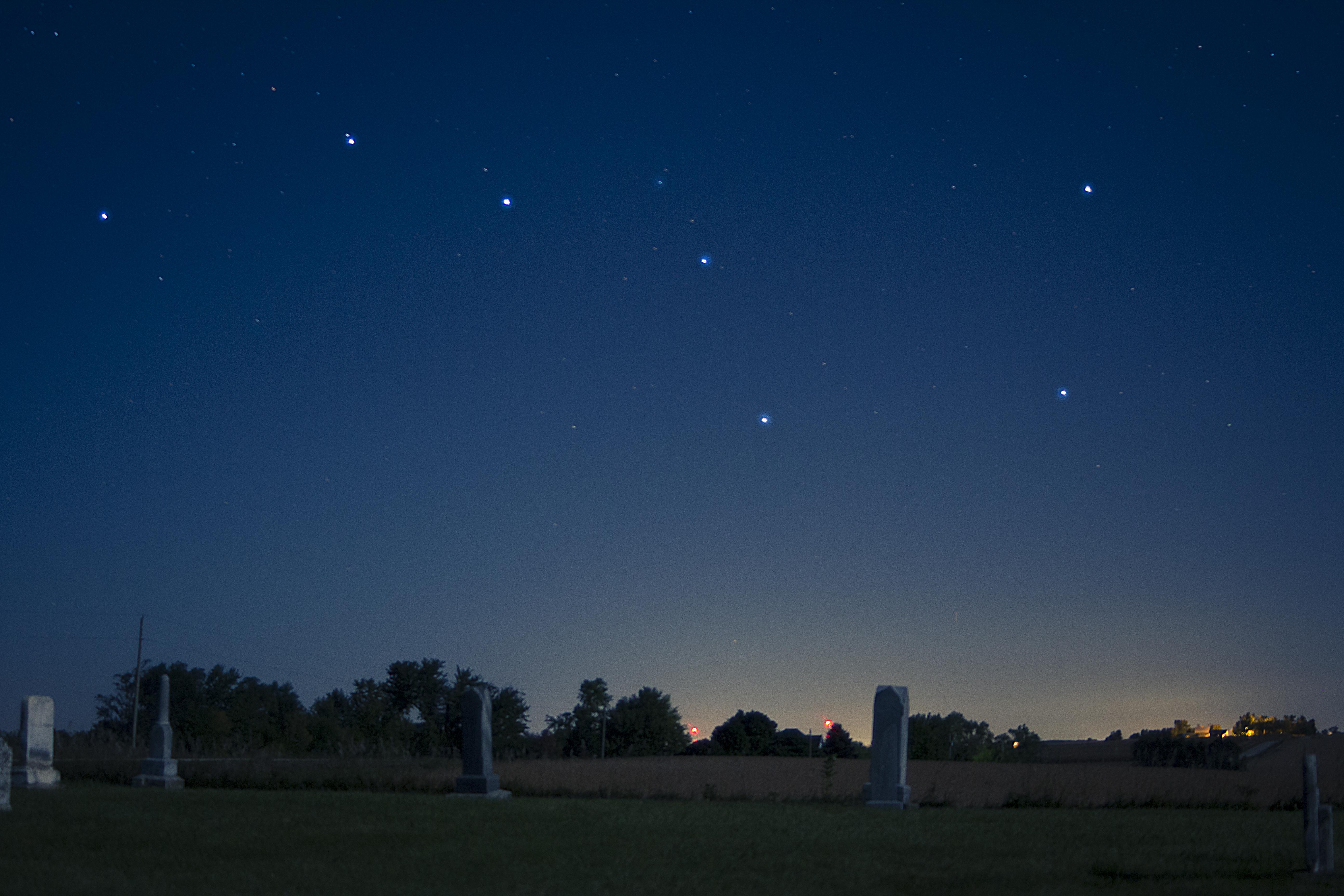 ITAP of the big dipper over a rural cemetary | Scrolller