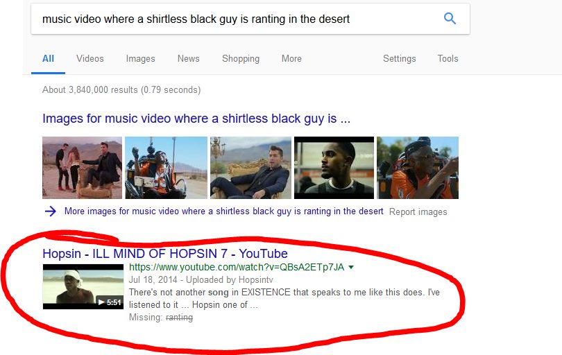 It's seriously impressive how the search algorithm works. First result is correct. | Scrolller