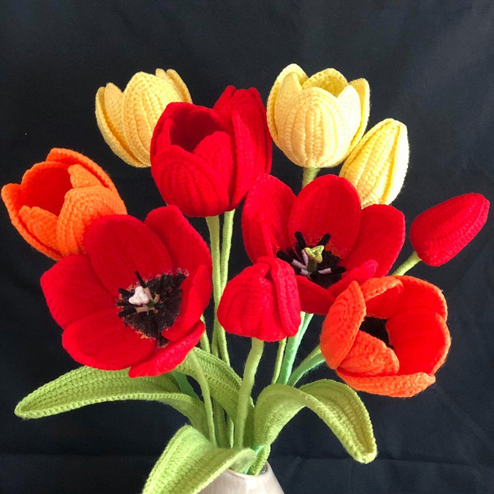 I've finished my crochet tulips | Scrolller