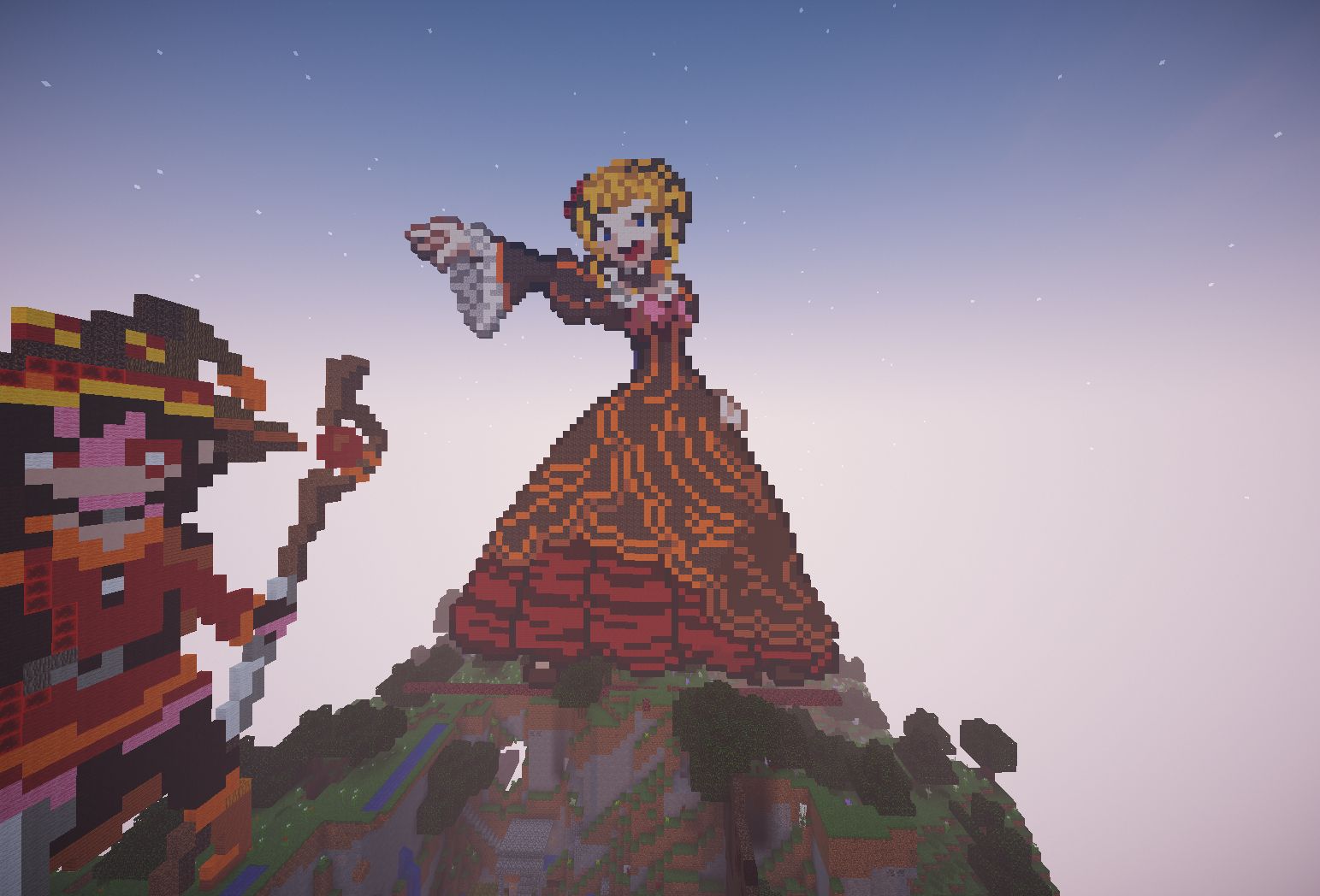 I've made pixel art of Beatrice on my favorite Minecraft server (while on breaks from playing ...
