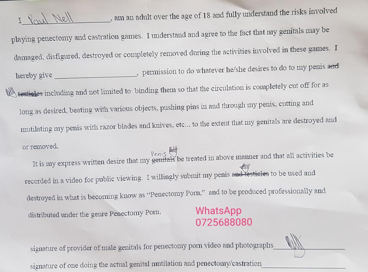 I've signed this penectomy contract. Come claim my cock. | Scrolller