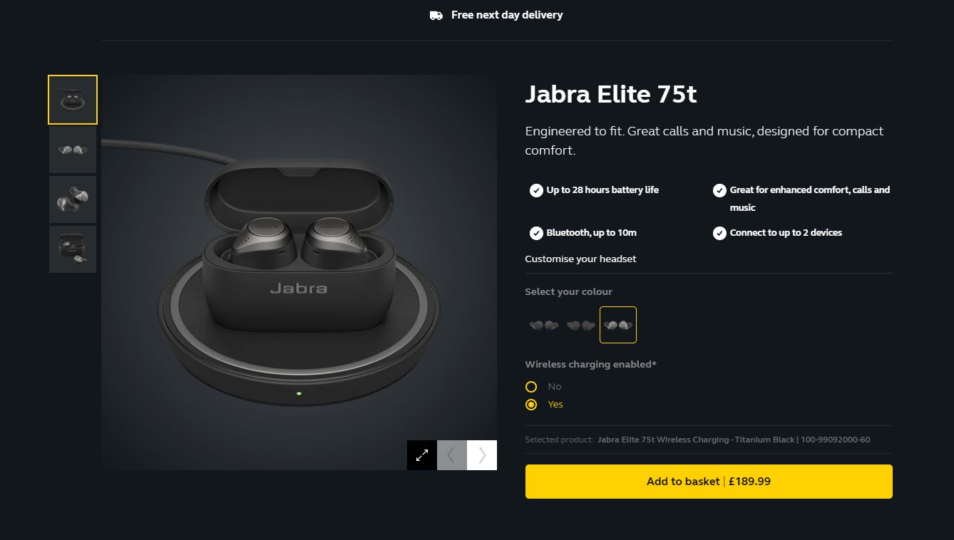 Jabra Elite 75t Wireless charging version. | Scrolller