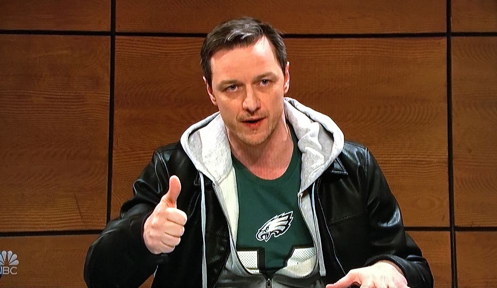 James McAvoy repping the birds on Saturday Night Live | Scrolller