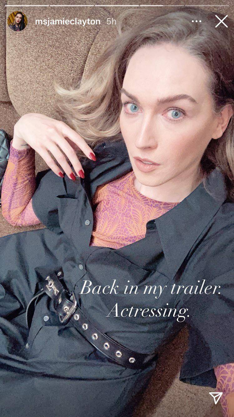 Jamie Clayton, on the set of a new acting project | Scrolller