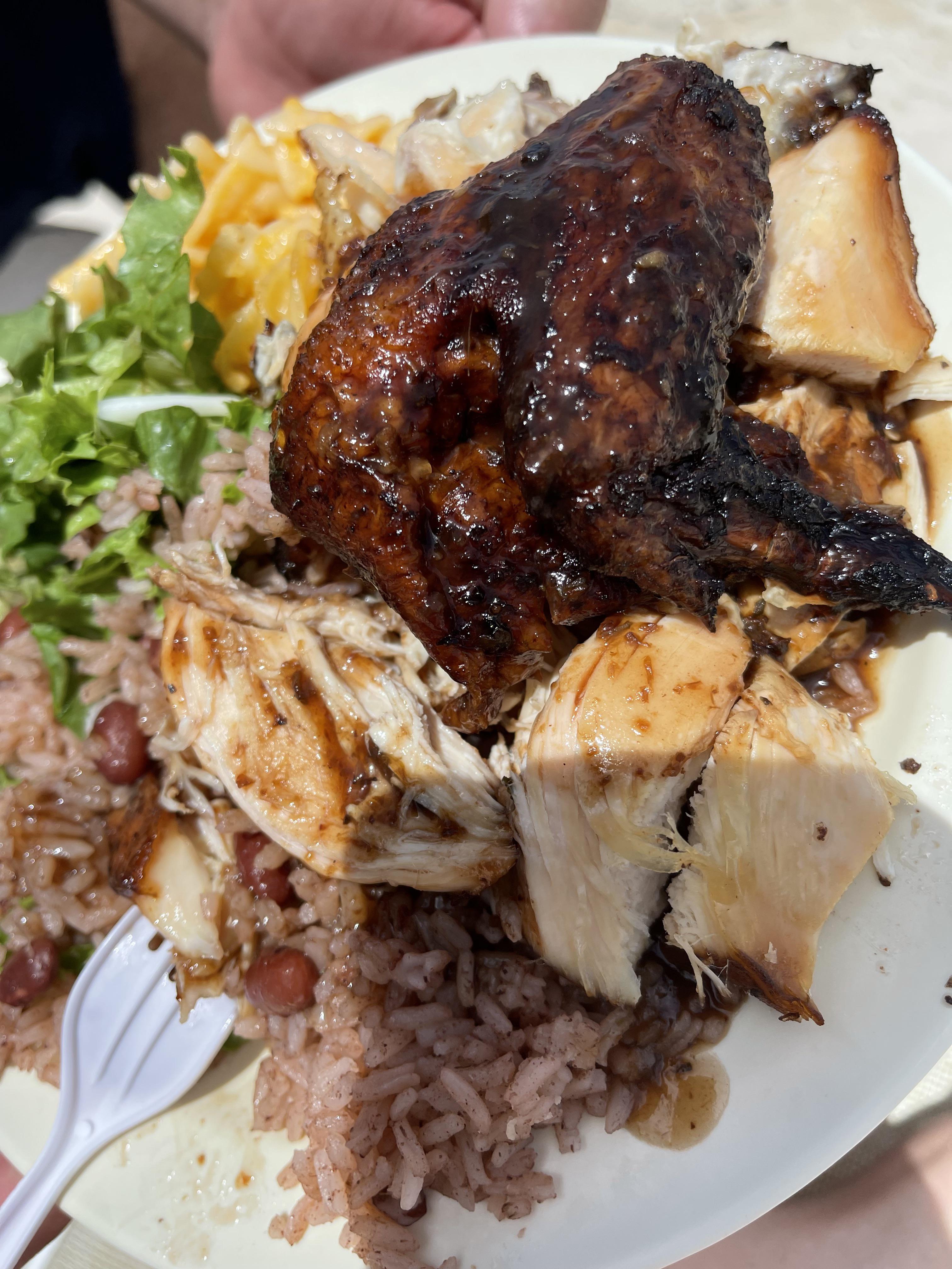Jerk chicken and rice and peas | Scrolller
