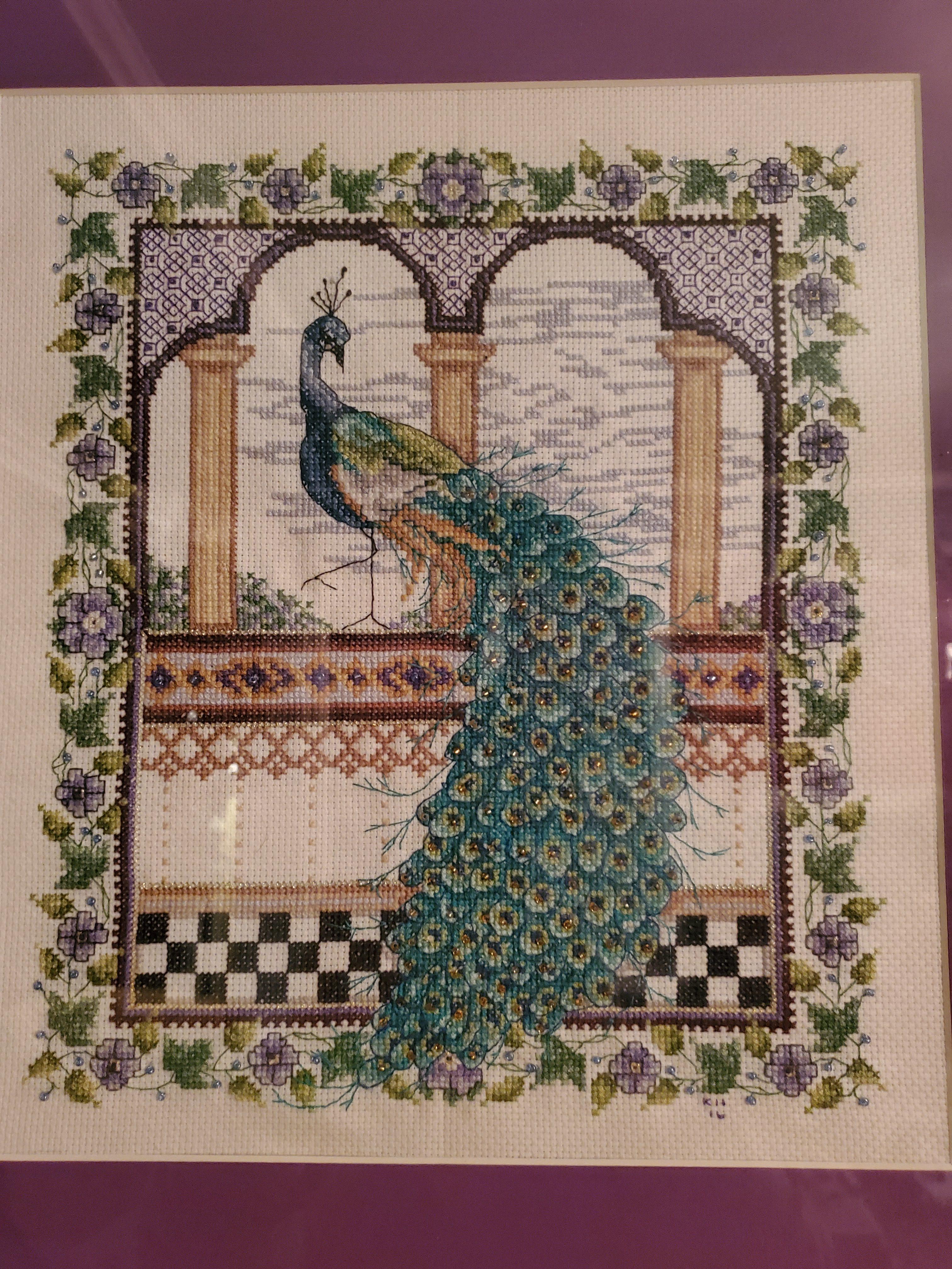 Jeweled Peacock, Kelly, Cross-stitch, 2018 | Scrolller