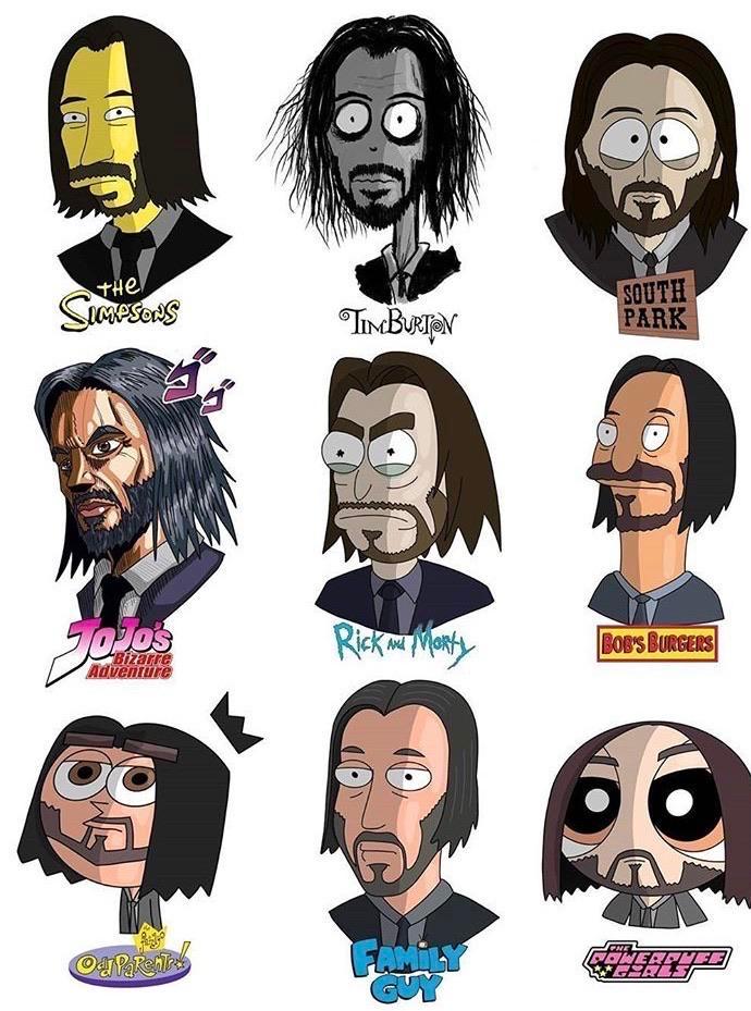 John Wick in different art styles. Not mine! | Scrolller