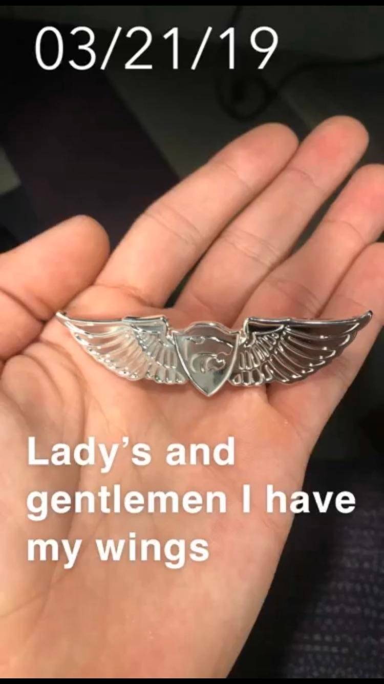 Just finished my first solo flight, and got my wings! | Scrolller