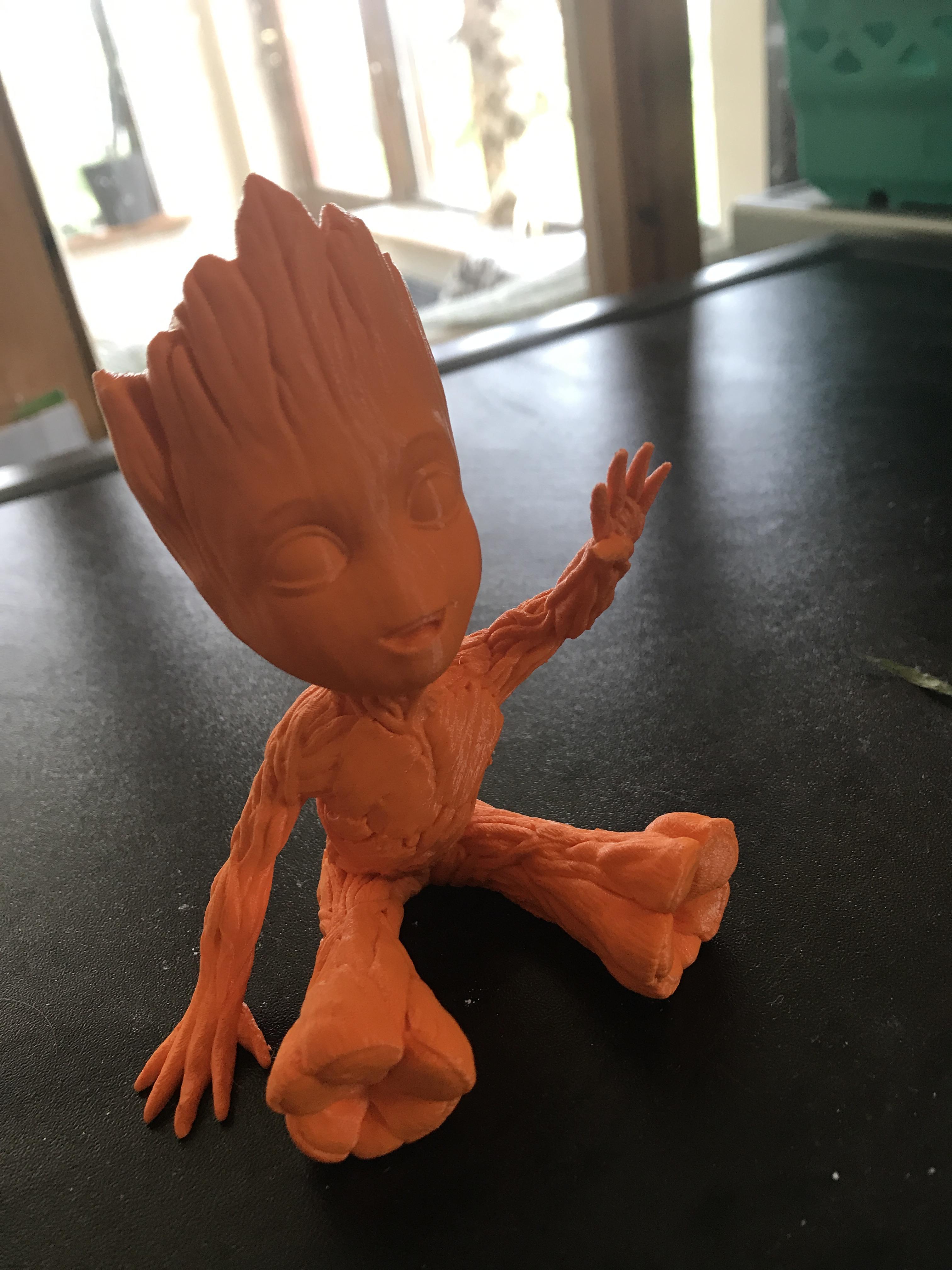 Just finished printing a baby groot on my new printer it’s only my 3rd print and I couldn’t be ...