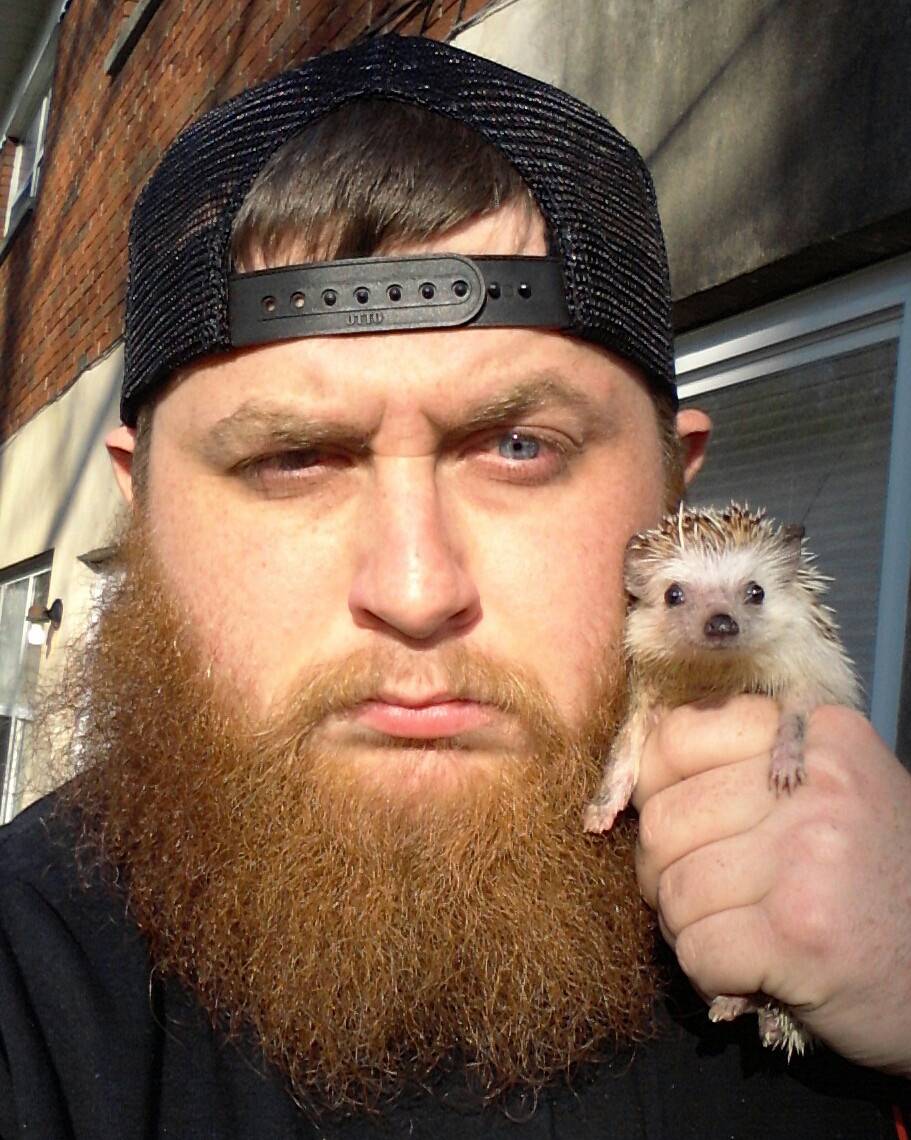 Just me, my beard and my happy hedgehog Norman. | Scrolller