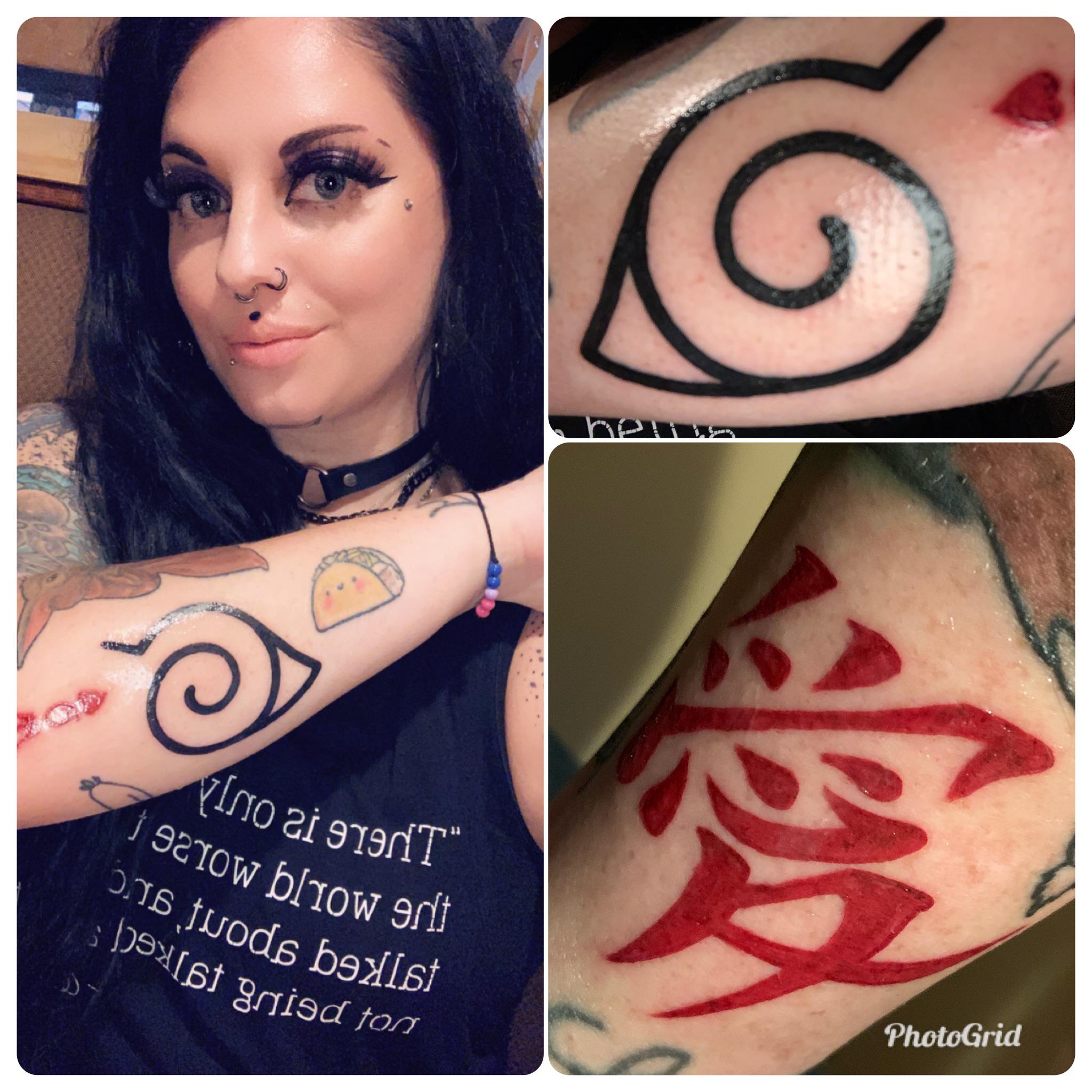 just wanted to show off my new Naruto tattoos ! | Scrolller