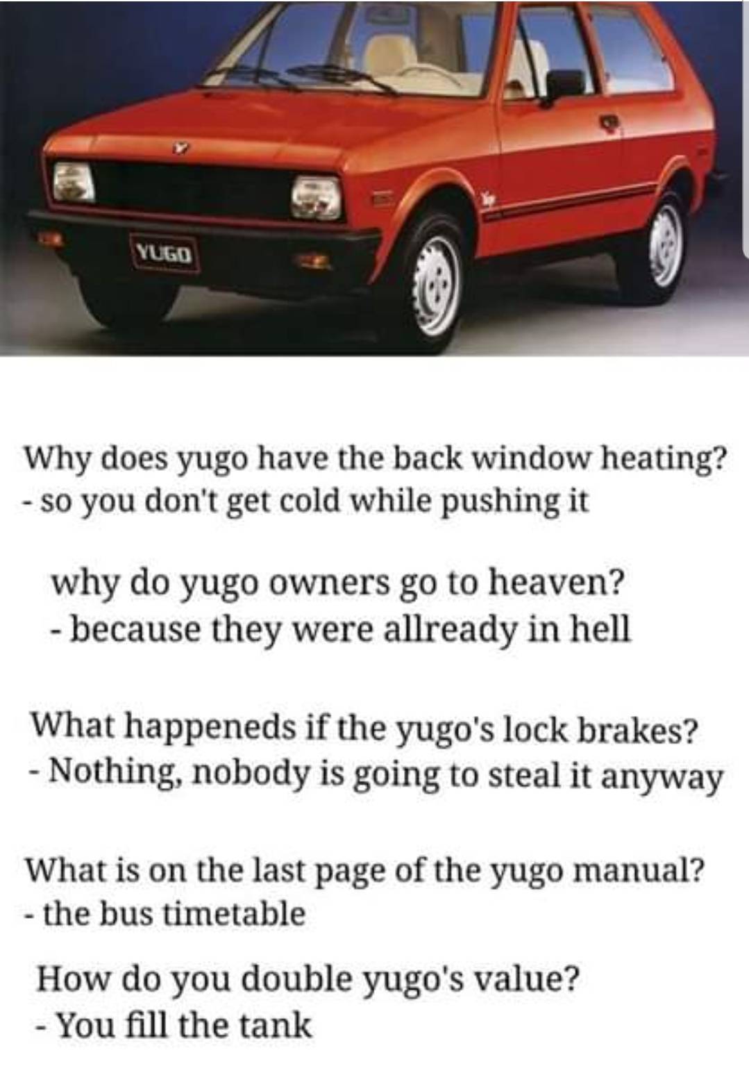 Just Yugo things... | Scrolller