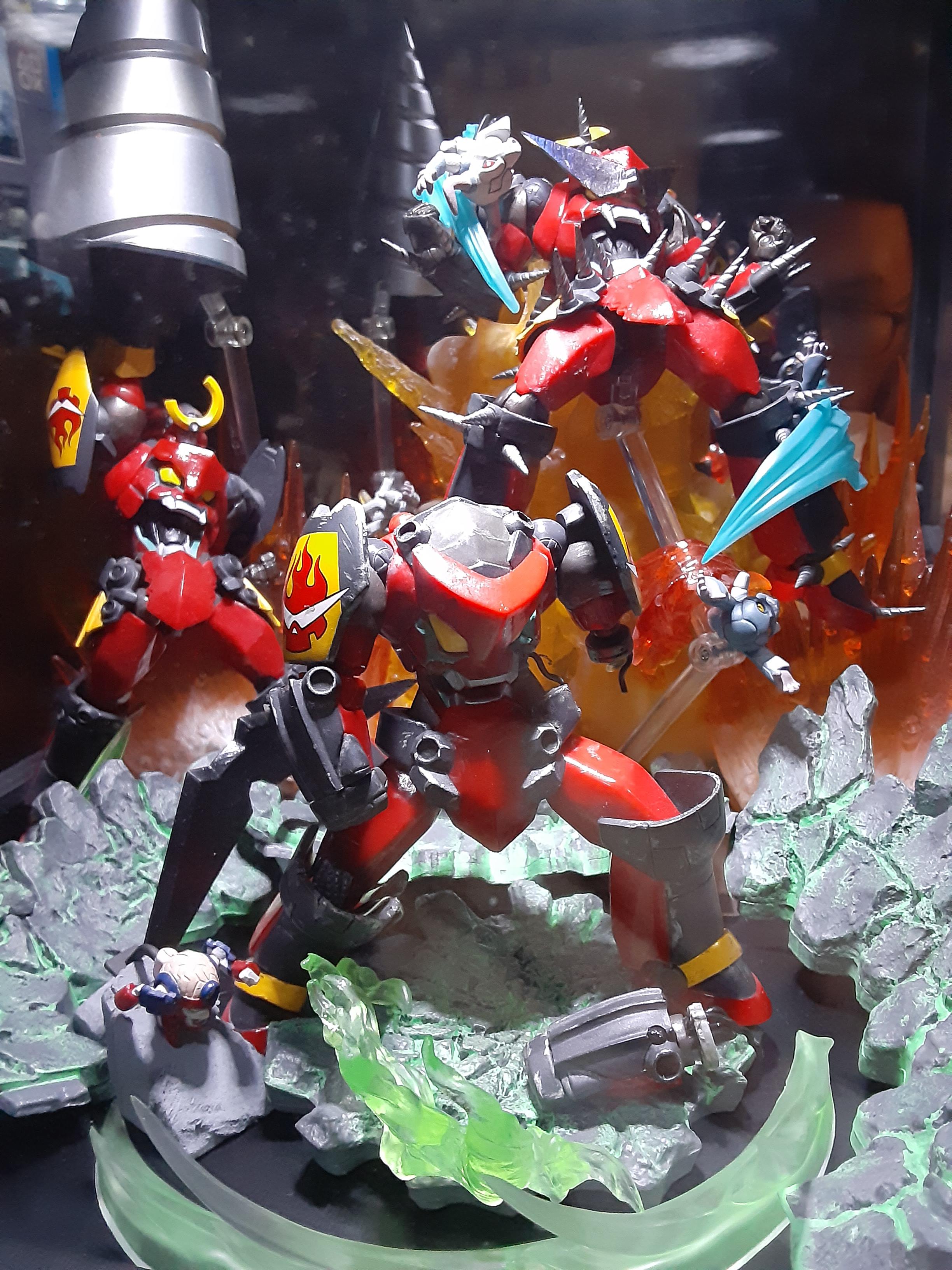 Kamina's final moments display with the custom revoltech Gurren I made ...