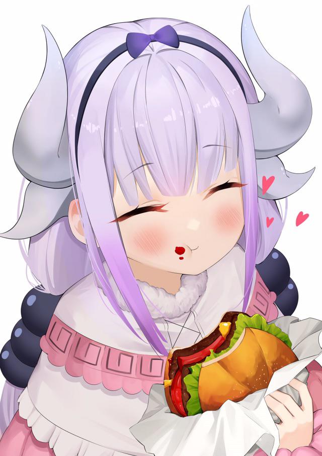 Kanna Kamui enjoying a burger | Scrolller