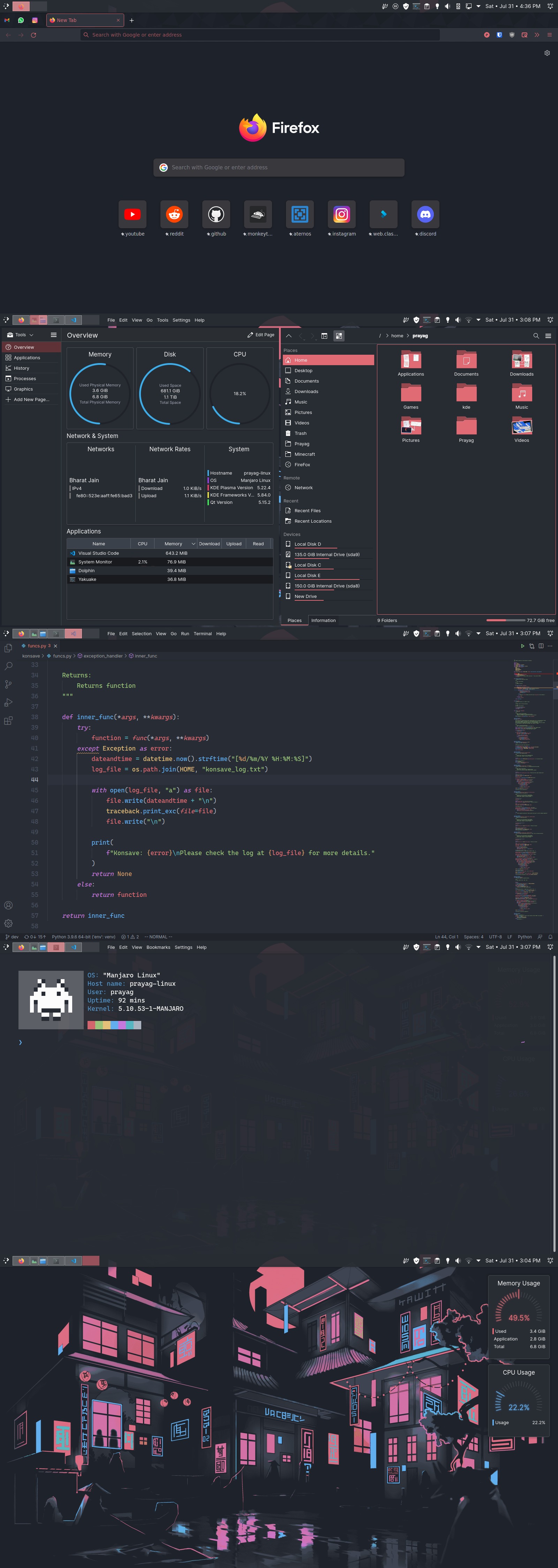 [KDE] My Colourful Setup | Scrolller
