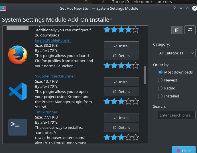 KDE store integration for KRunner in progress | Scrolller