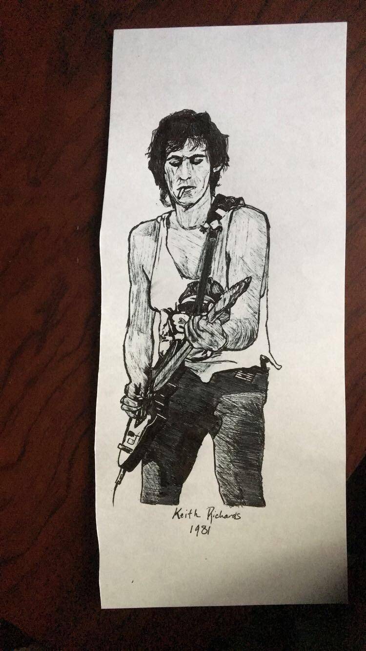 Keith Richards. (OC) 3”x6” Pen. | Scrolller