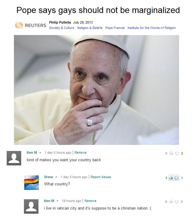 Ken M On Pope | Scrolller