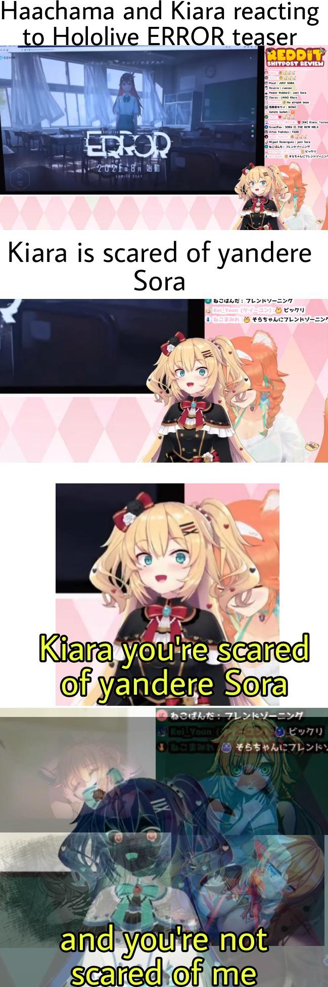 Kiara is much more scared of yandere Sora than Haachama's lore | Scrolller