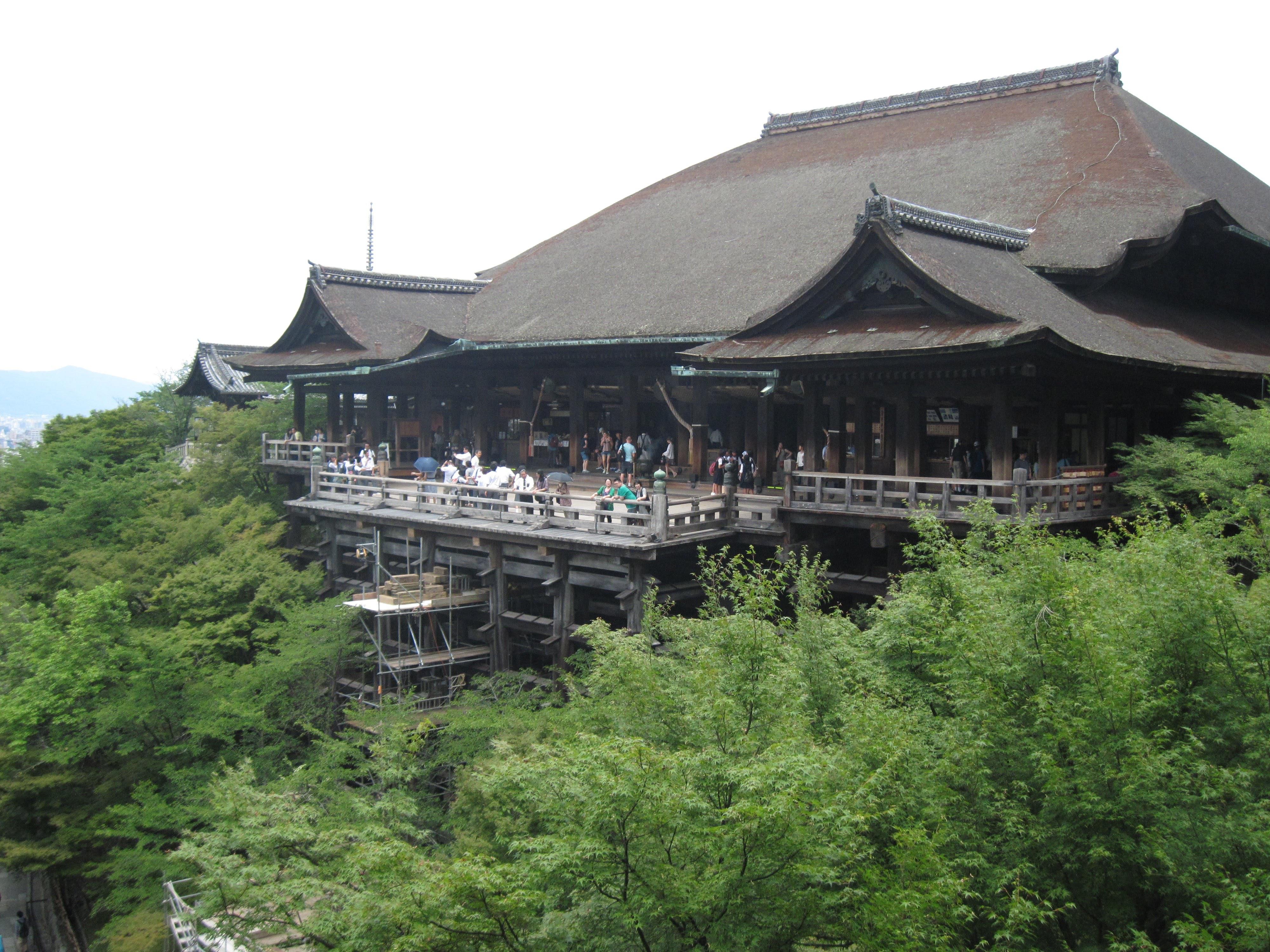 Kiyomizu-dera (Pure Water Temple) in Kyoto. Built in 1633, this Buddhist temple was constructed ...
