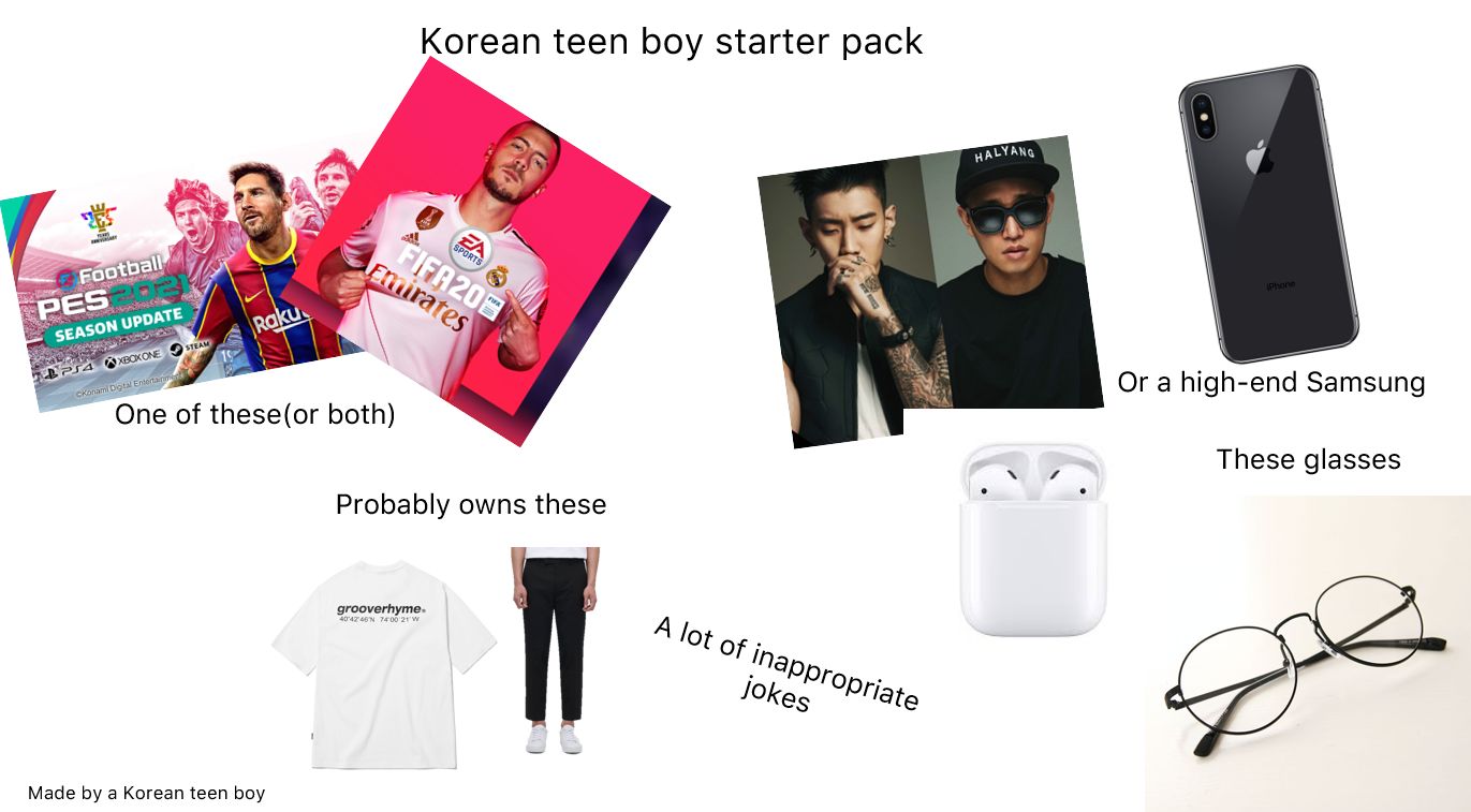 Korean teen boy starterpack by a teen boy | Scrolller
