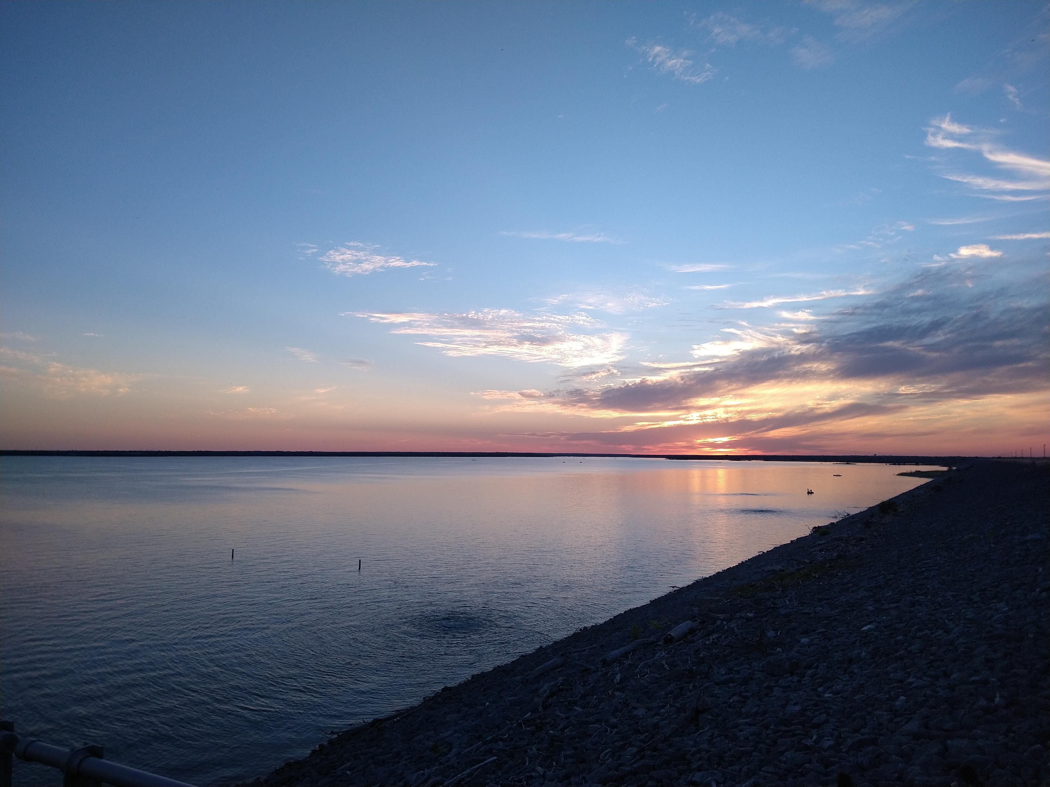 Lake Waco Dam Trail in the evening | Scrolller