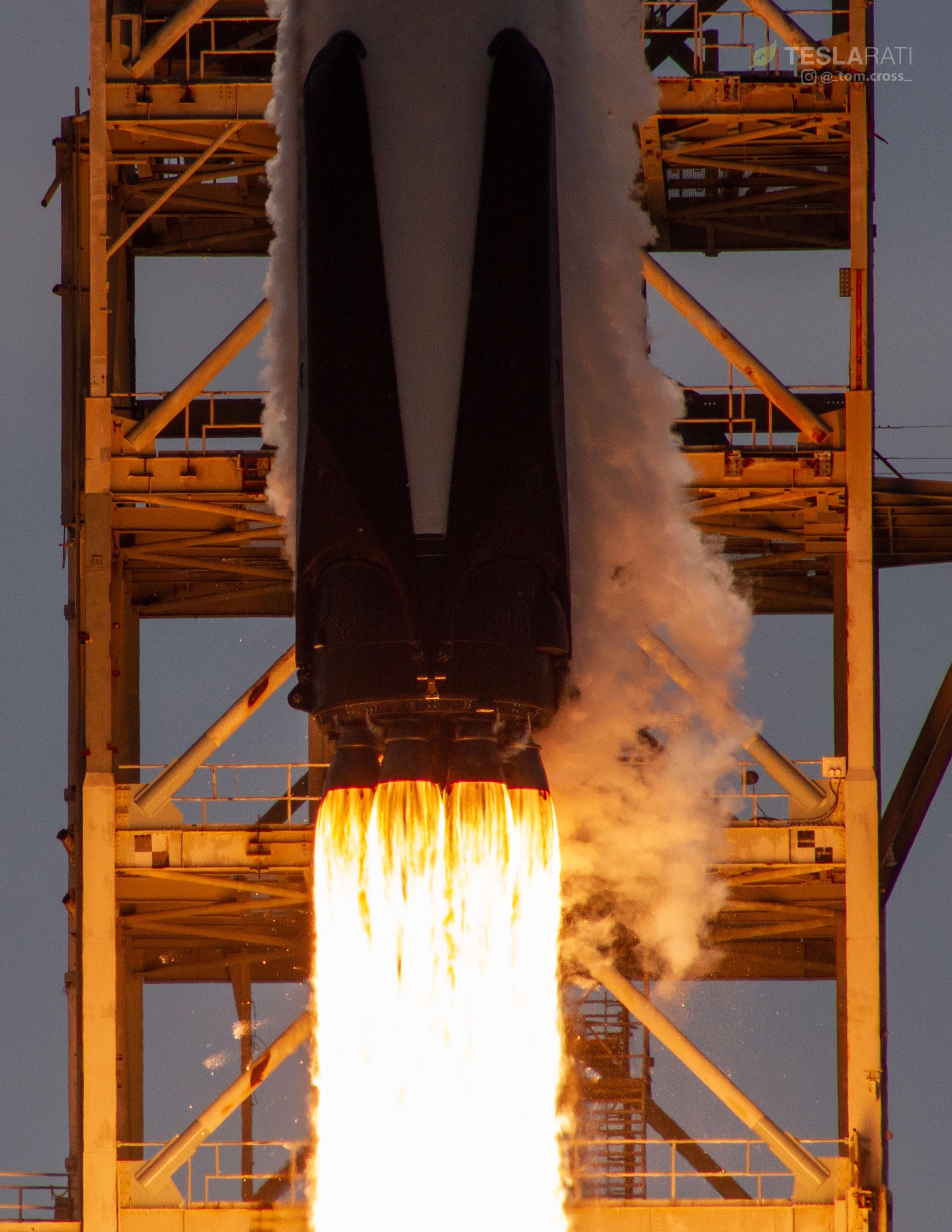Launch pad camera image: Falcon 9 Block 5’s intense propulsion | Scrolller