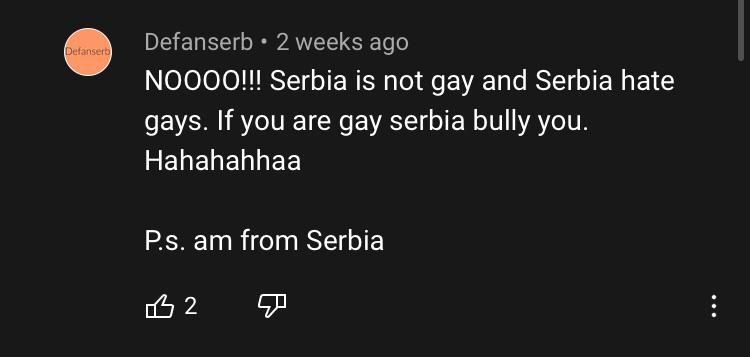 Least homophobic serbian | Scrolller