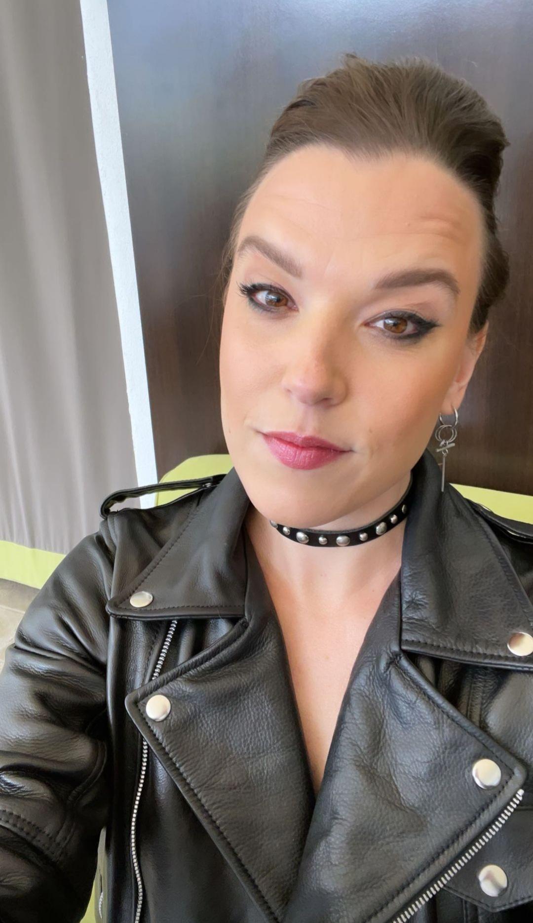 Leather Jacket and Studded Choker | Scrolller