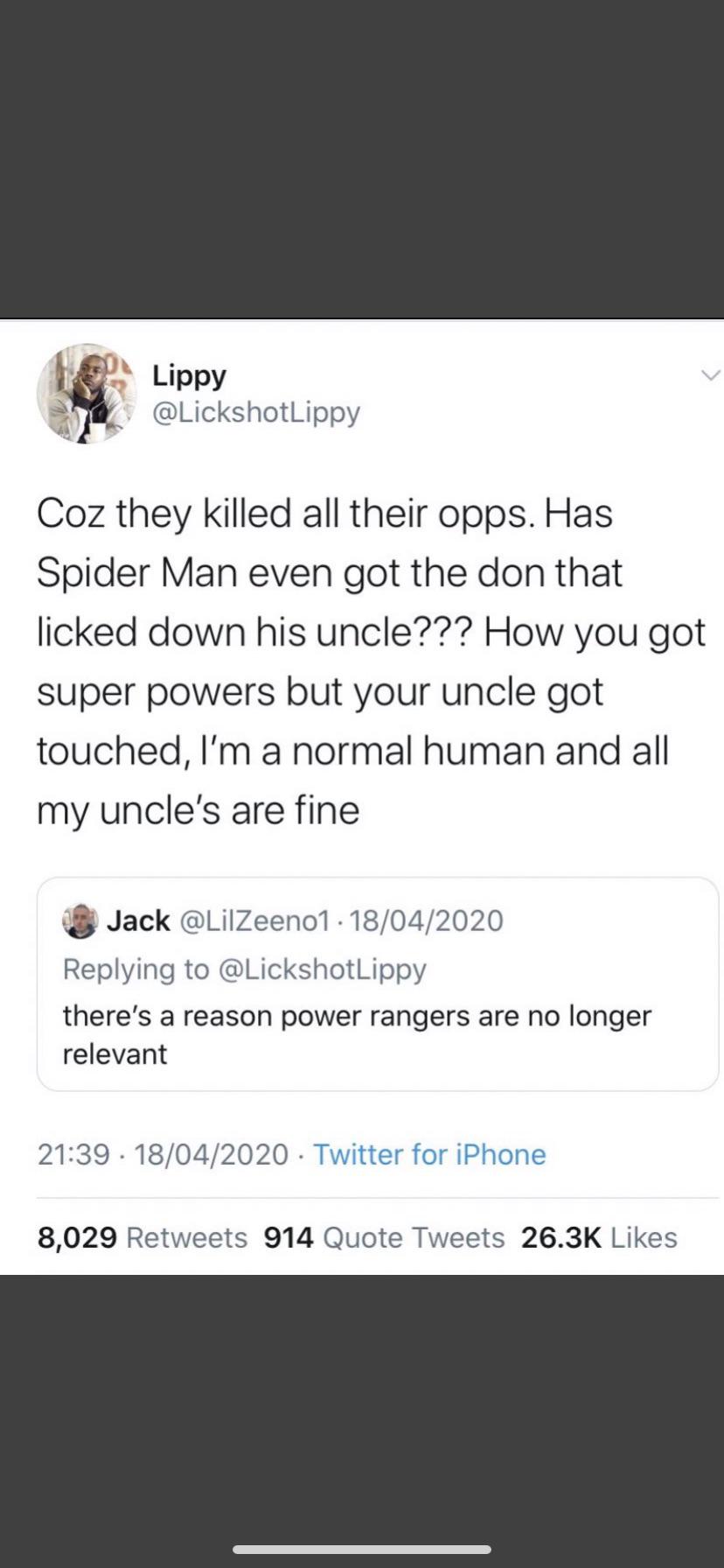 Leave uncle Ben alone man | Scrolller