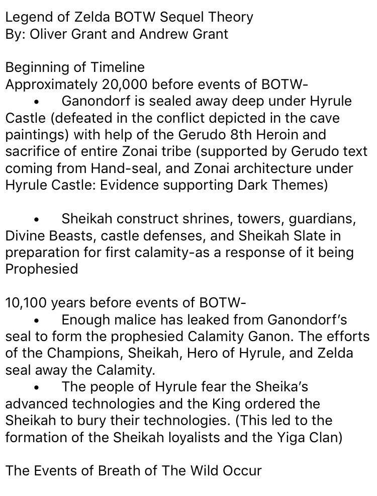 Legend of Zelda BOTW Sequel Timeline (THEORY) | Scrolller