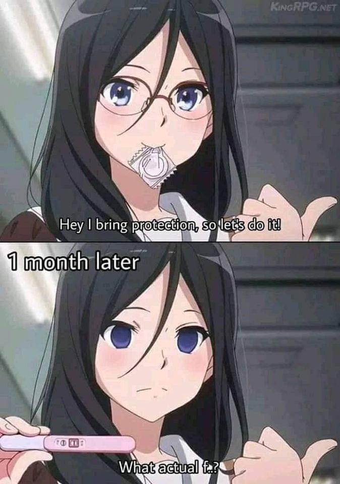 LF color source: 1girl, condom on her mouth, “Hey I bring protection, so let’s do it!” | Scrolller