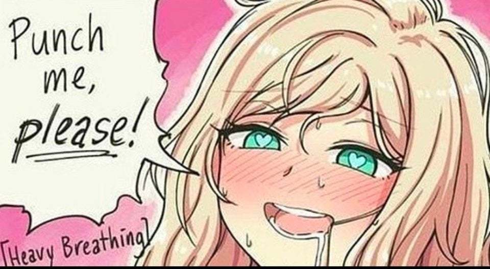 LF Color Source: "Punch me please [heavy breathing] ", blonde, ahegao, drool, heart eyes | Scrolller