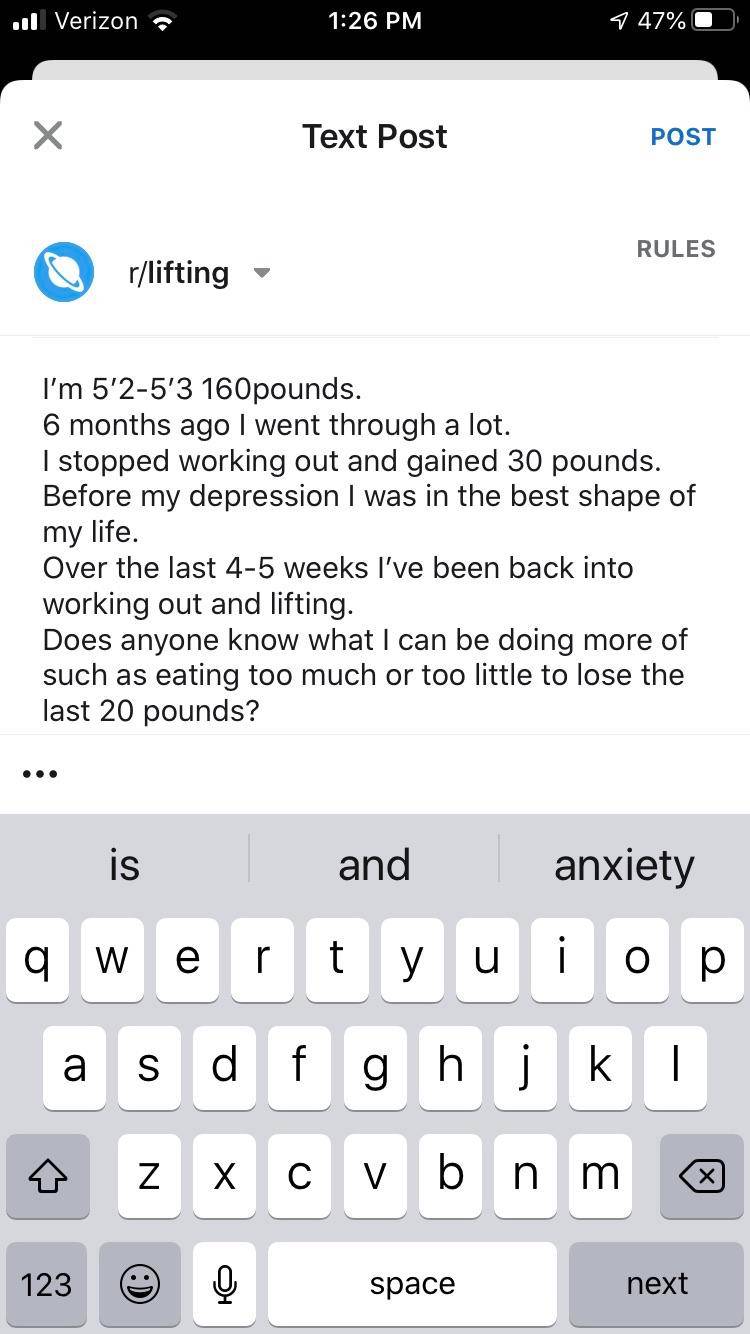 Lifting after depression/weight loss help | Scrolller