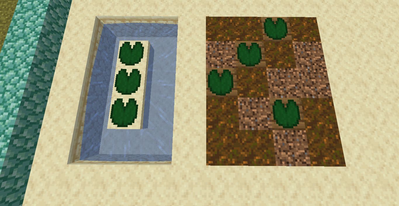 Lillypads can be placed on waterlogged slabs potentially making for some interesting floor ...