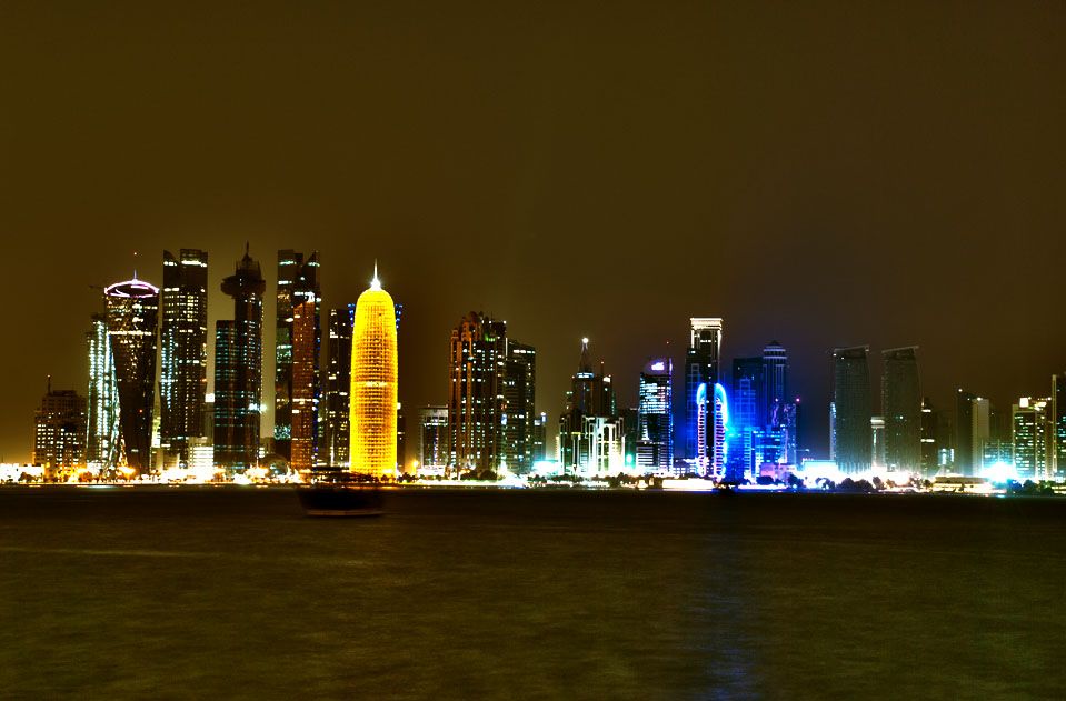 Long exposure of the Doha Skyline | Scrolller