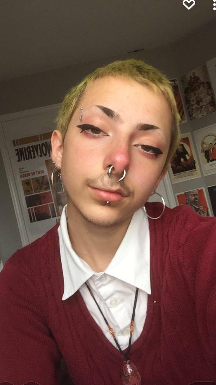 Love my current setup! eyebrow, 8g septum, and a brand new labret!!:) (he/them) | Scrolller