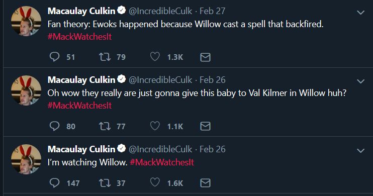 Macauley Culkin watching Willow | Scrolller