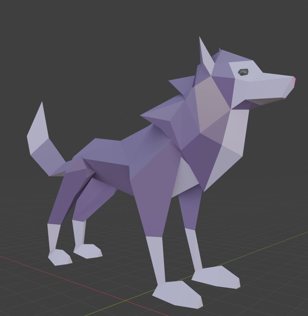 Made a Low poly Wolf. | Scrolller