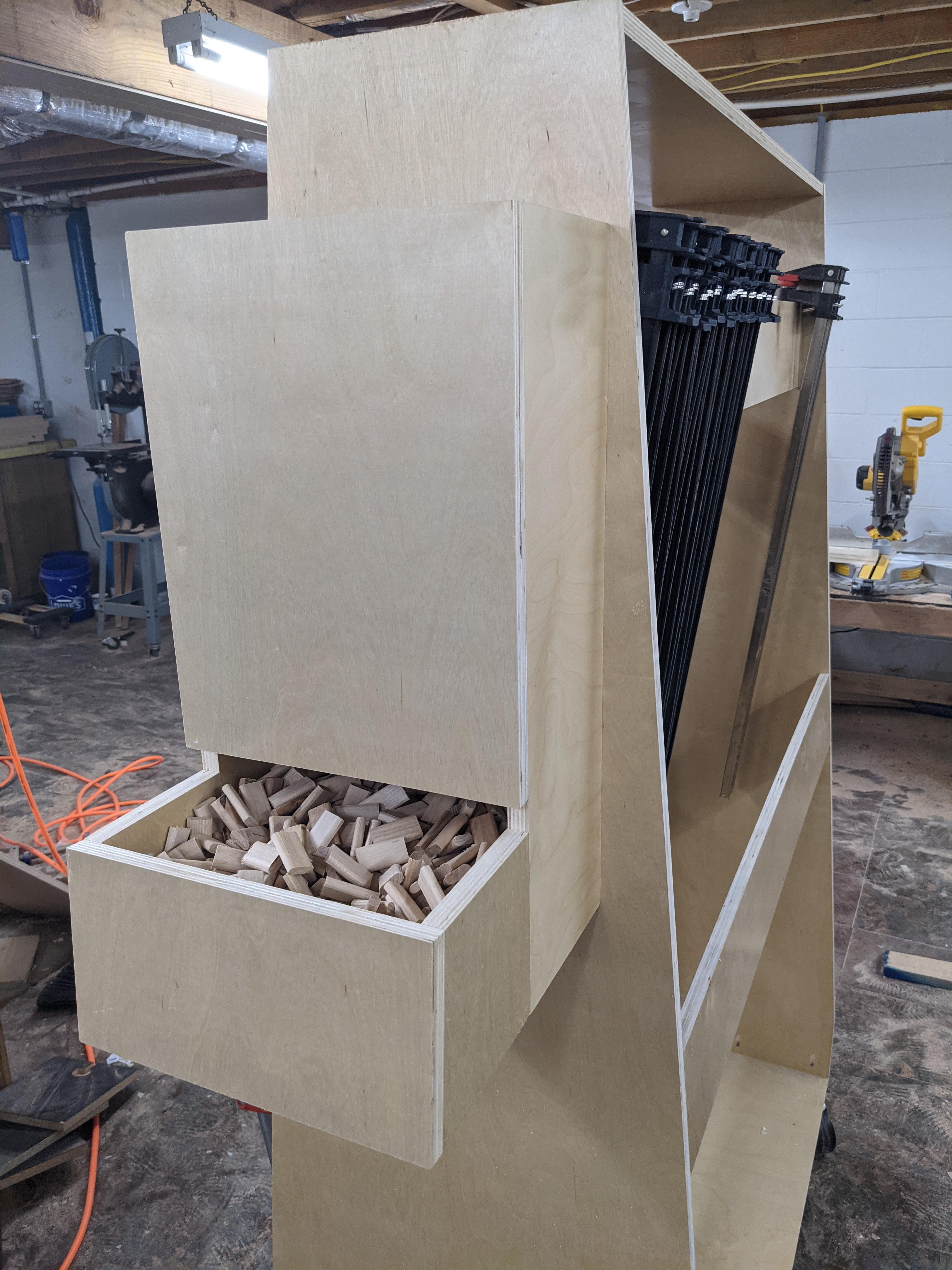 Made a rolling clamp rack with a domino dispenser | Scrolller