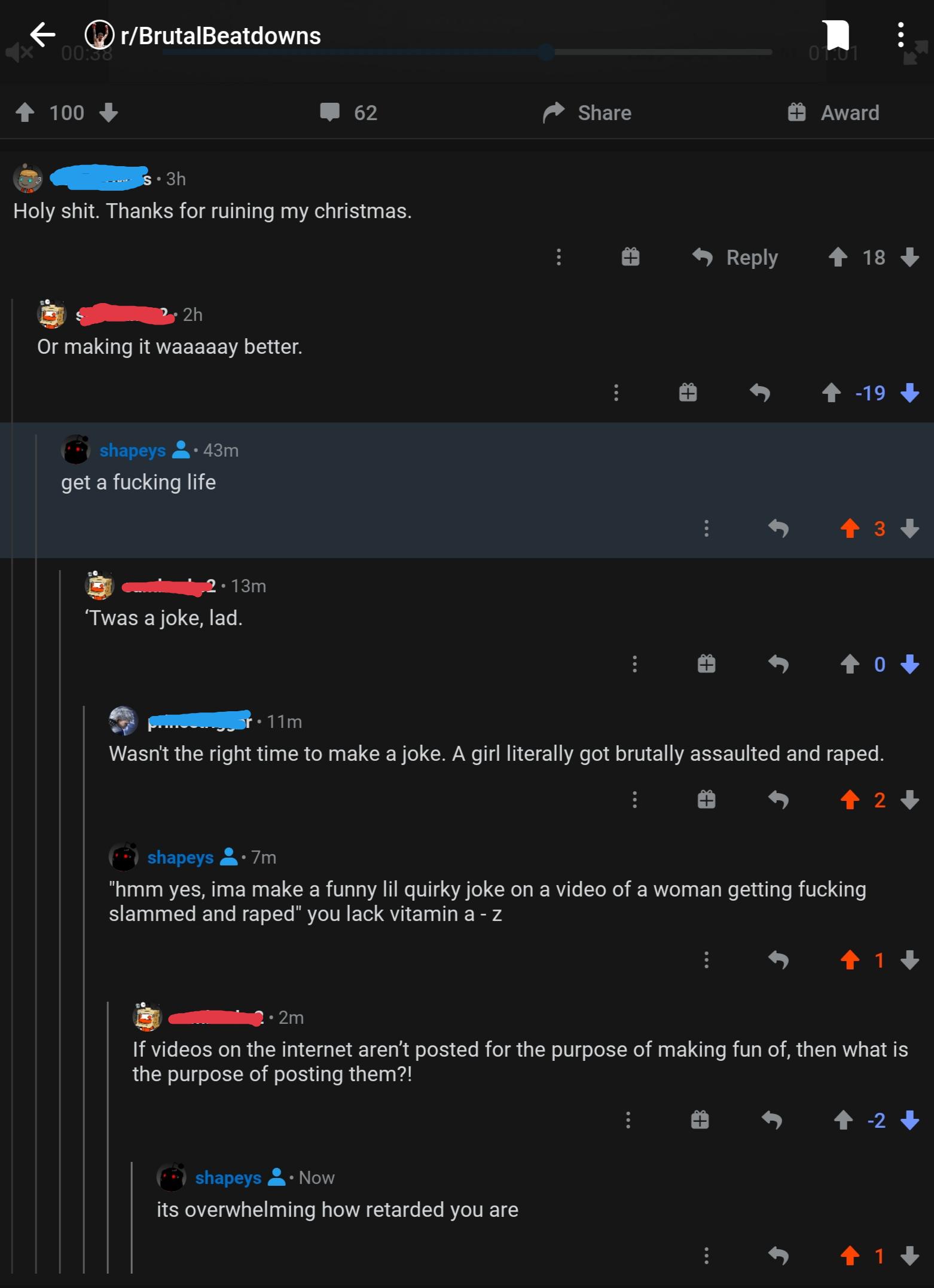 Made fun of a video of a woman getting beaten up and possibly gotten raped | Scrolller