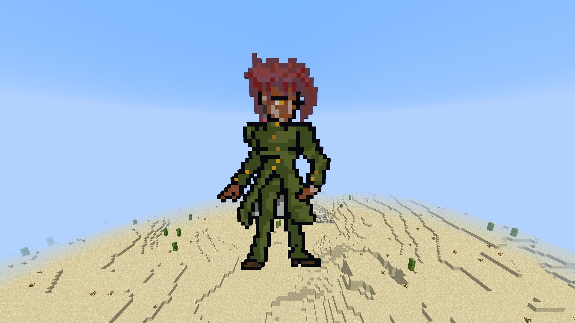 Made Kakyoin pixel art in Minecraft. | Scrolller