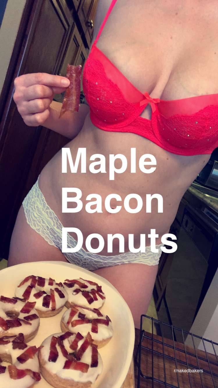 Made maple bacon donuts on my snapchat story today. sc: nakedbakerslive | Scrolller